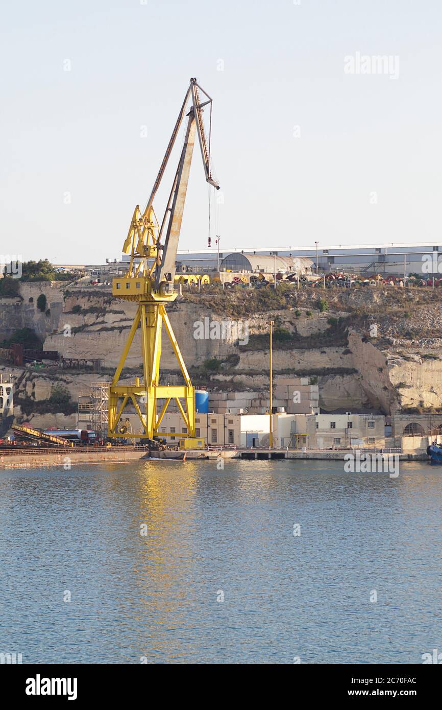 Heavy load dockside crane in port Stock Photo - Alamy