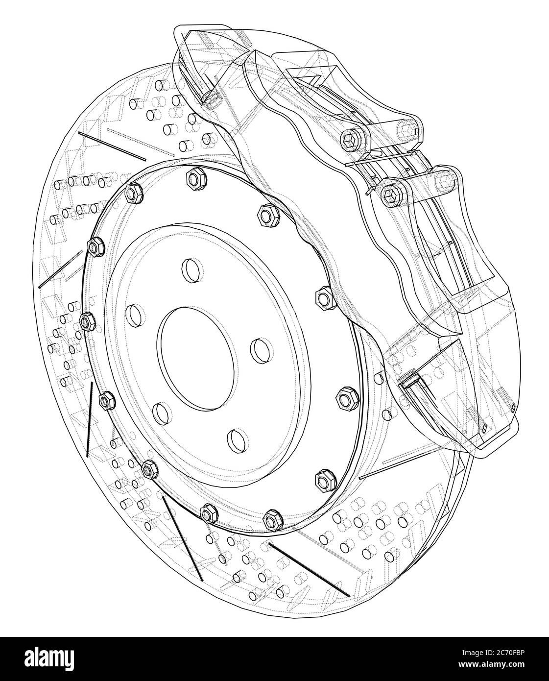 Brake disc outline. 3D illustration Stock Photo - Alamy