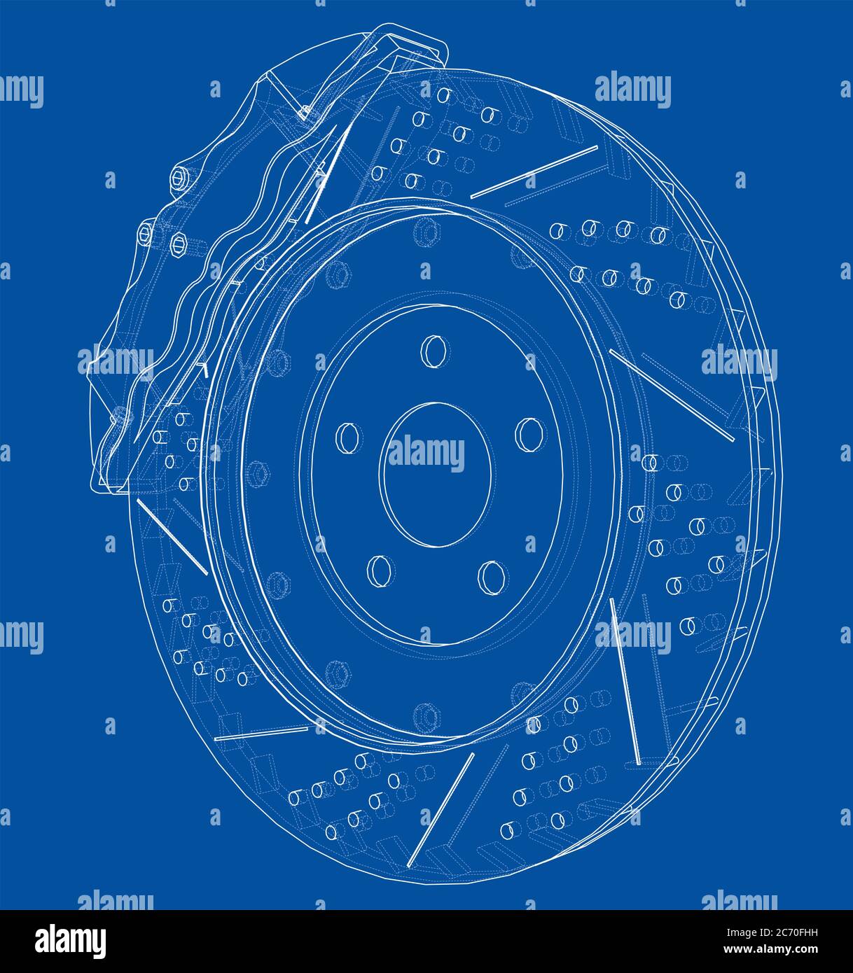 Brake disc outline. 3D illustration Stock Photo - Alamy