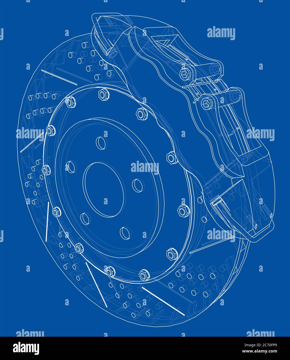 Brake disc outline. 3D illustration Stock Photo - Alamy