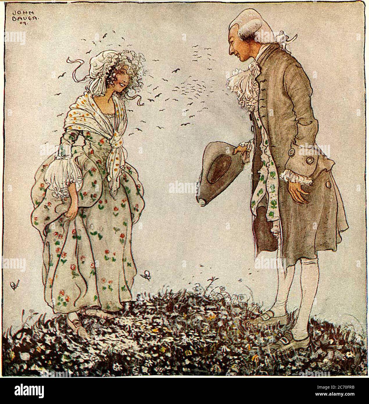 Vintage John Bauer fantasy elves and goblins illustration art Stock ...