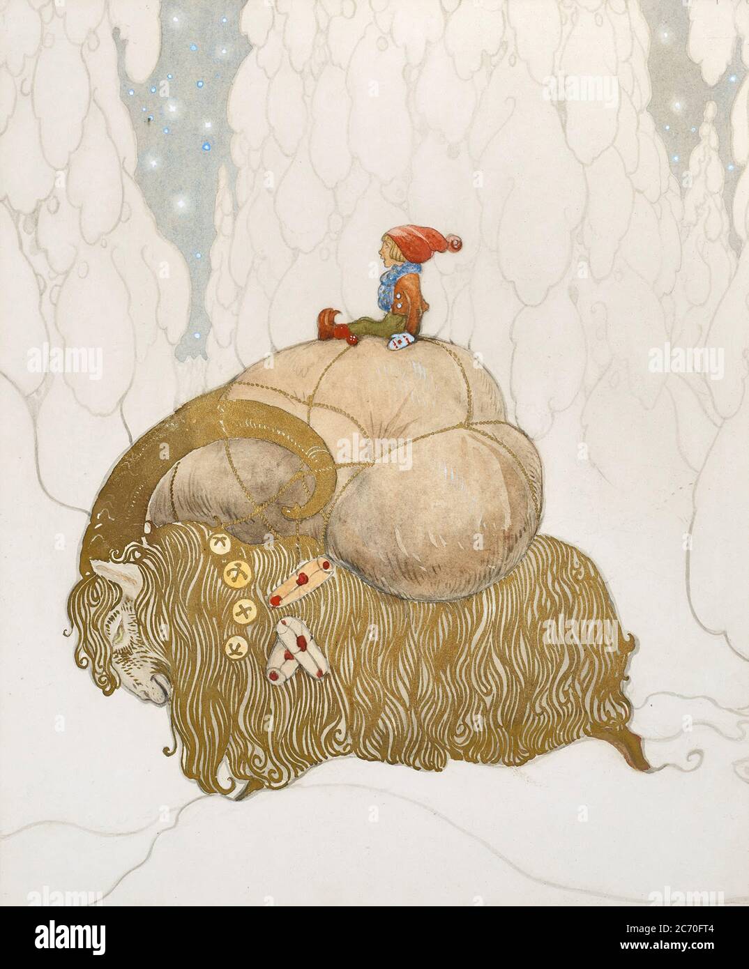 Vintage John Bauer fantasy elves and goblins illustration art Stock ...