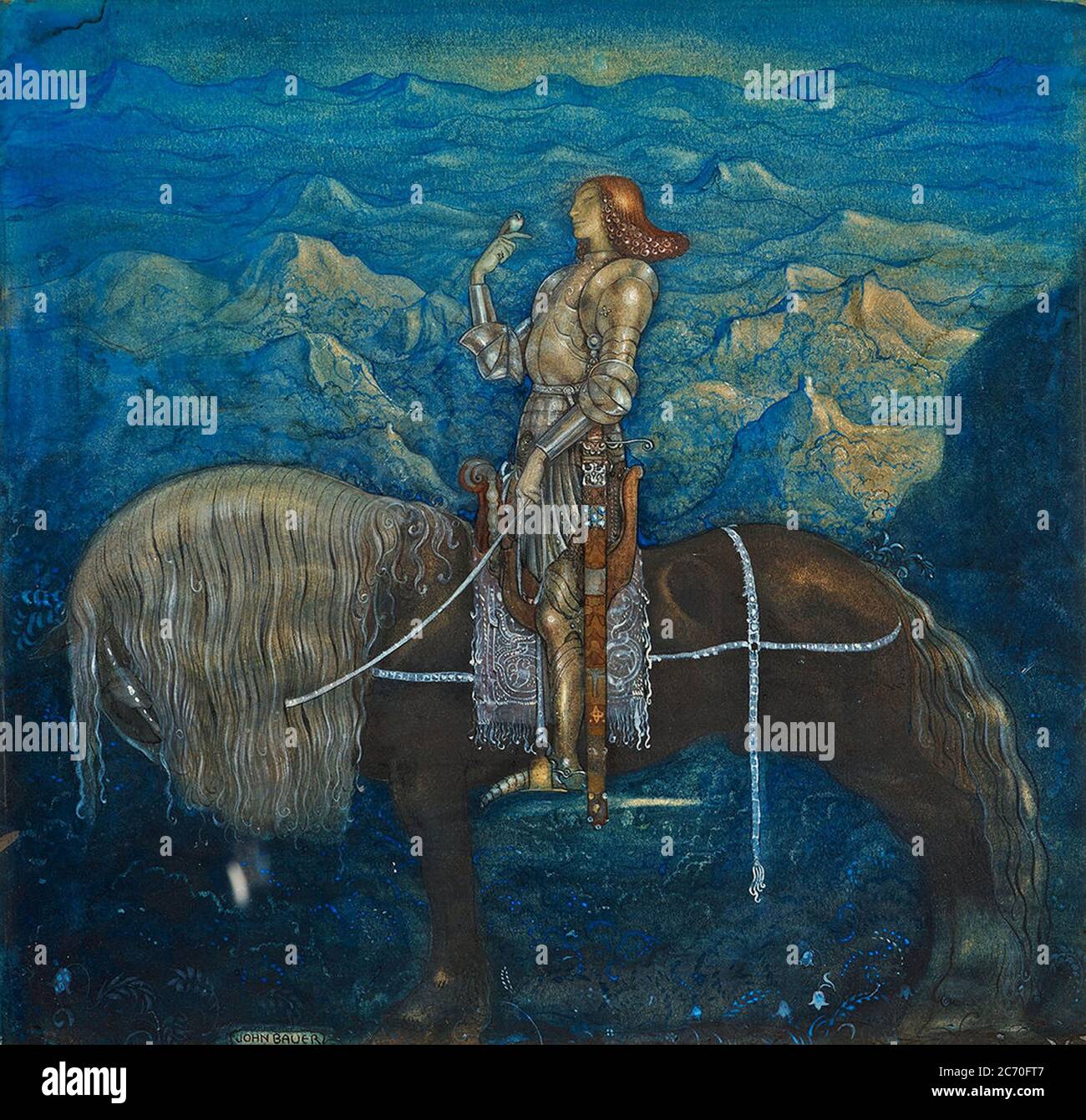 Vintage John Bauer fantasy elves and goblins illustration art Stock ...