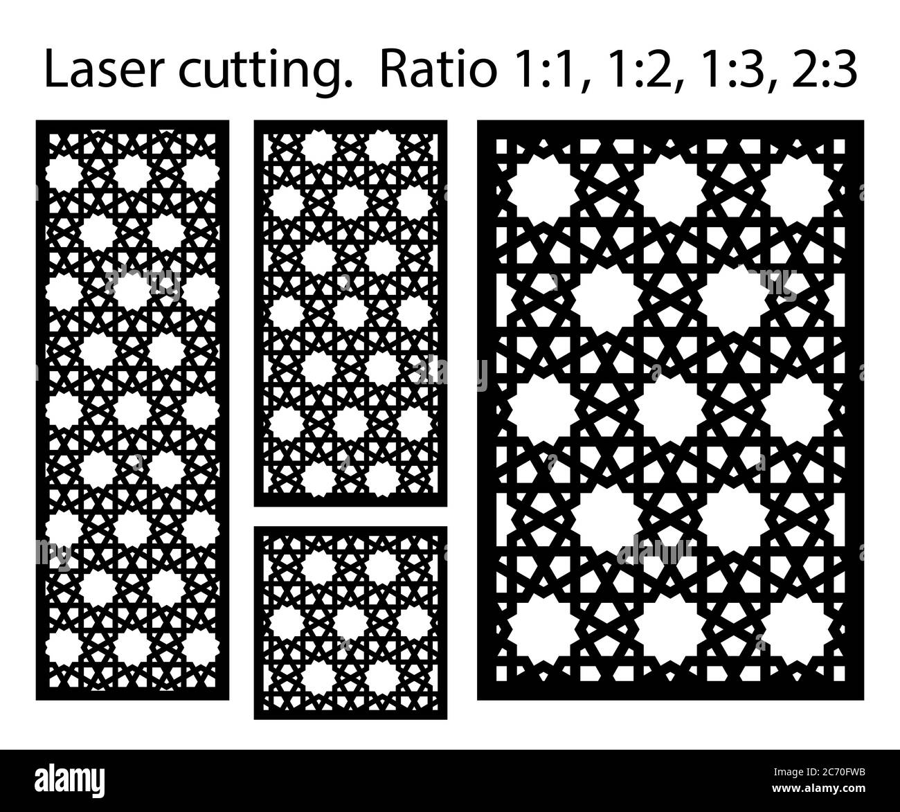 Shade screen, privacy fence template. Laser cut vector panel, screen ...