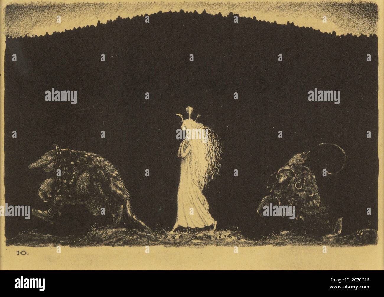 Vintage John Bauer fantasy elves and goblins illustration art Stock ...