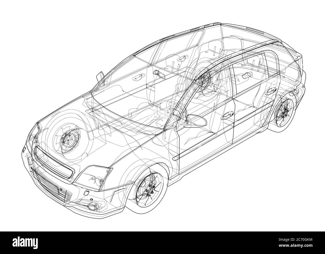 Concept car. 3D illustration Stock Photo - Alamy