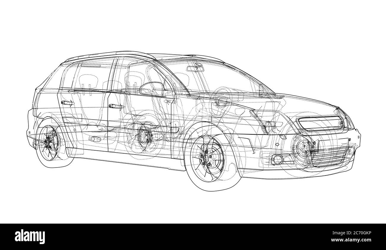 Concept car. 3D illustration Stock Photo - Alamy