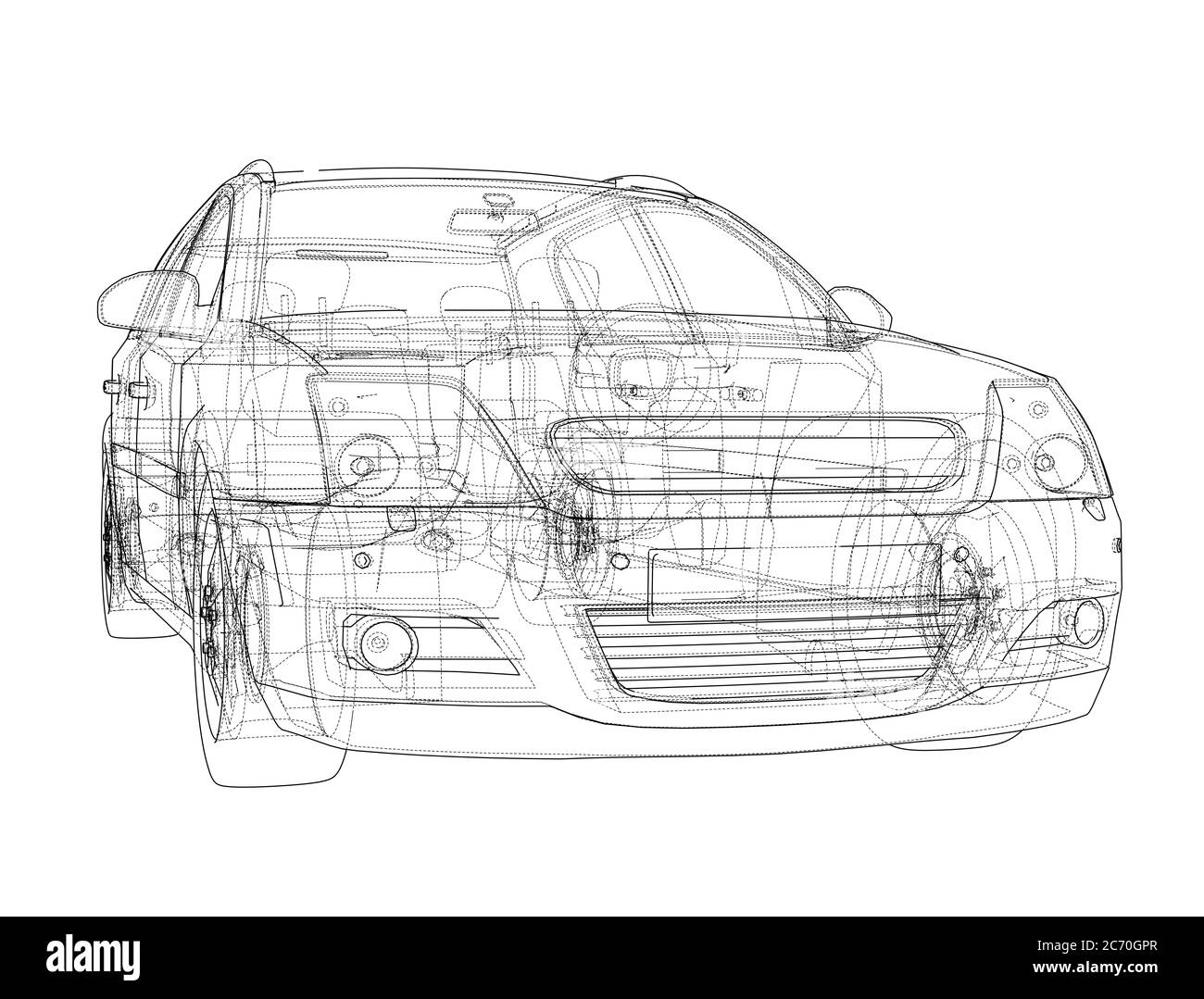 Concept car. 3D illustration Stock Photo - Alamy