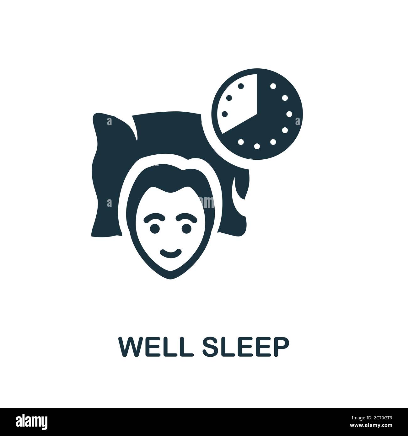 Well Sleep icon. Monochrome simple Well Sleep icon for templates, web ...