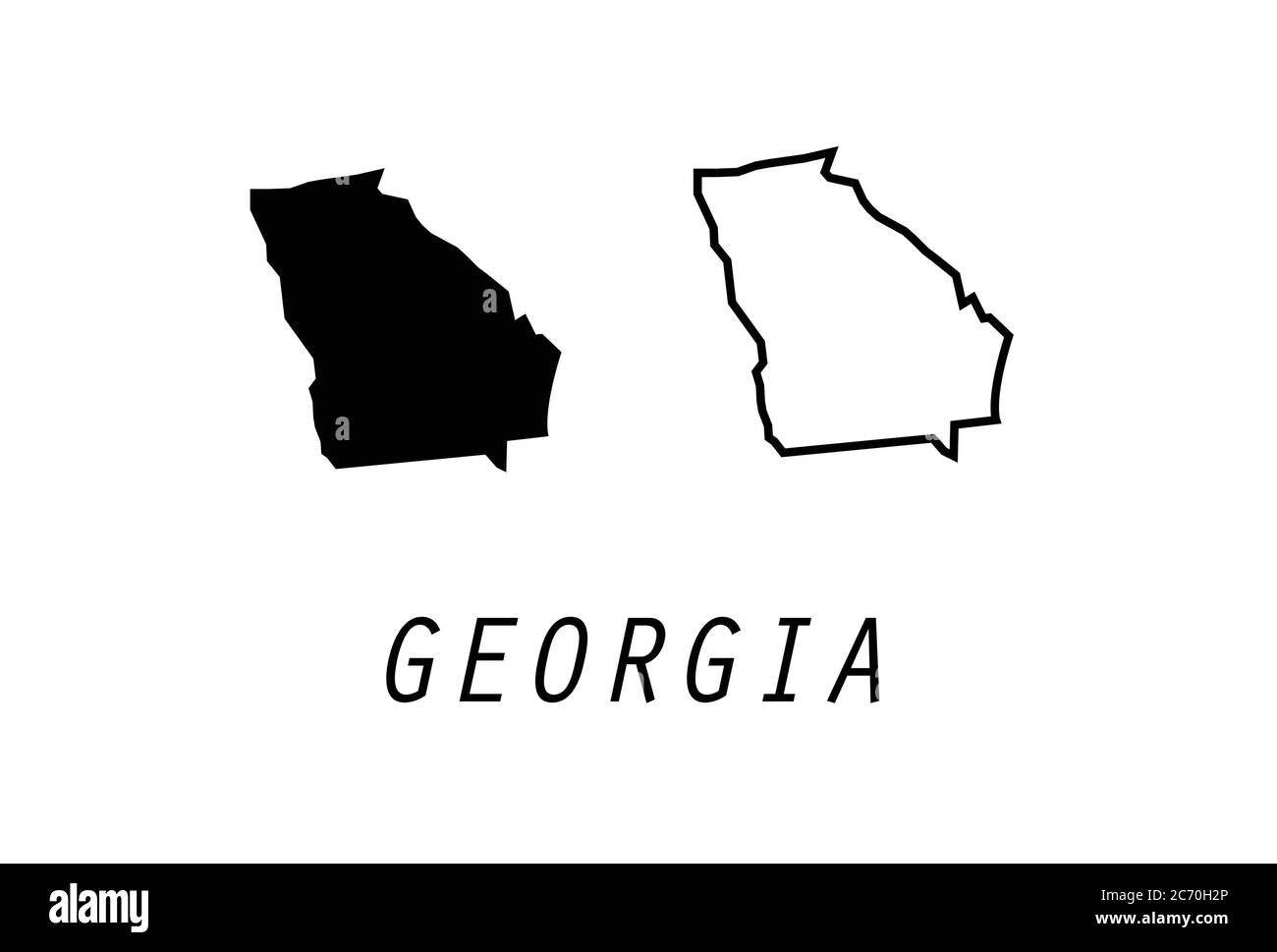 Georgia map outline U.S. state vector illustration Stock Vector Image ...