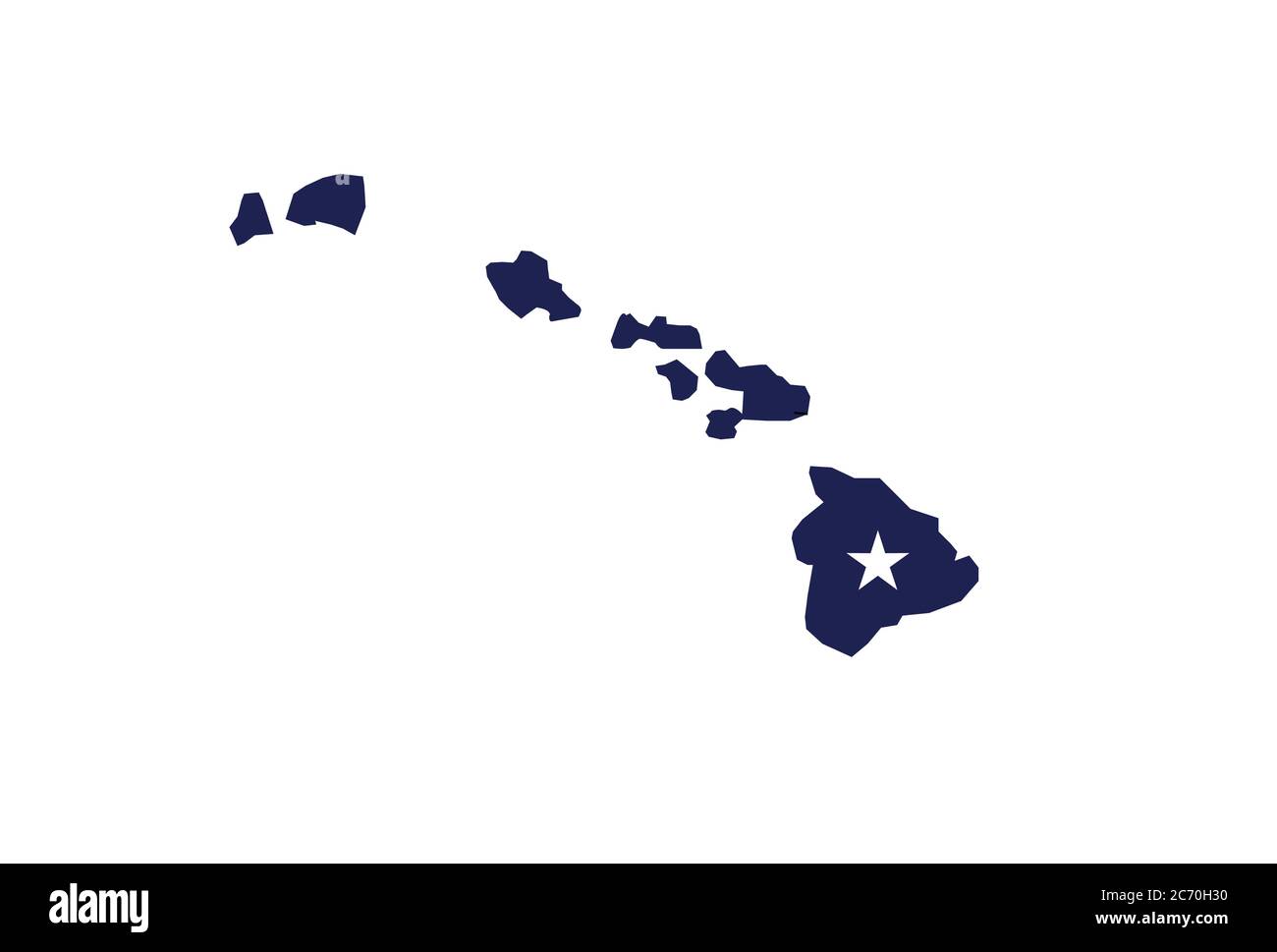 Hawaii map U.S. state island vector illustration Stock Vector Image ...