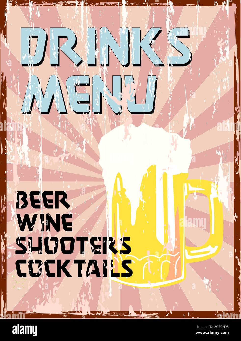 Cocktail Menu Card Design Templatefree Copy Space Stock Vector Image And Art Alamy