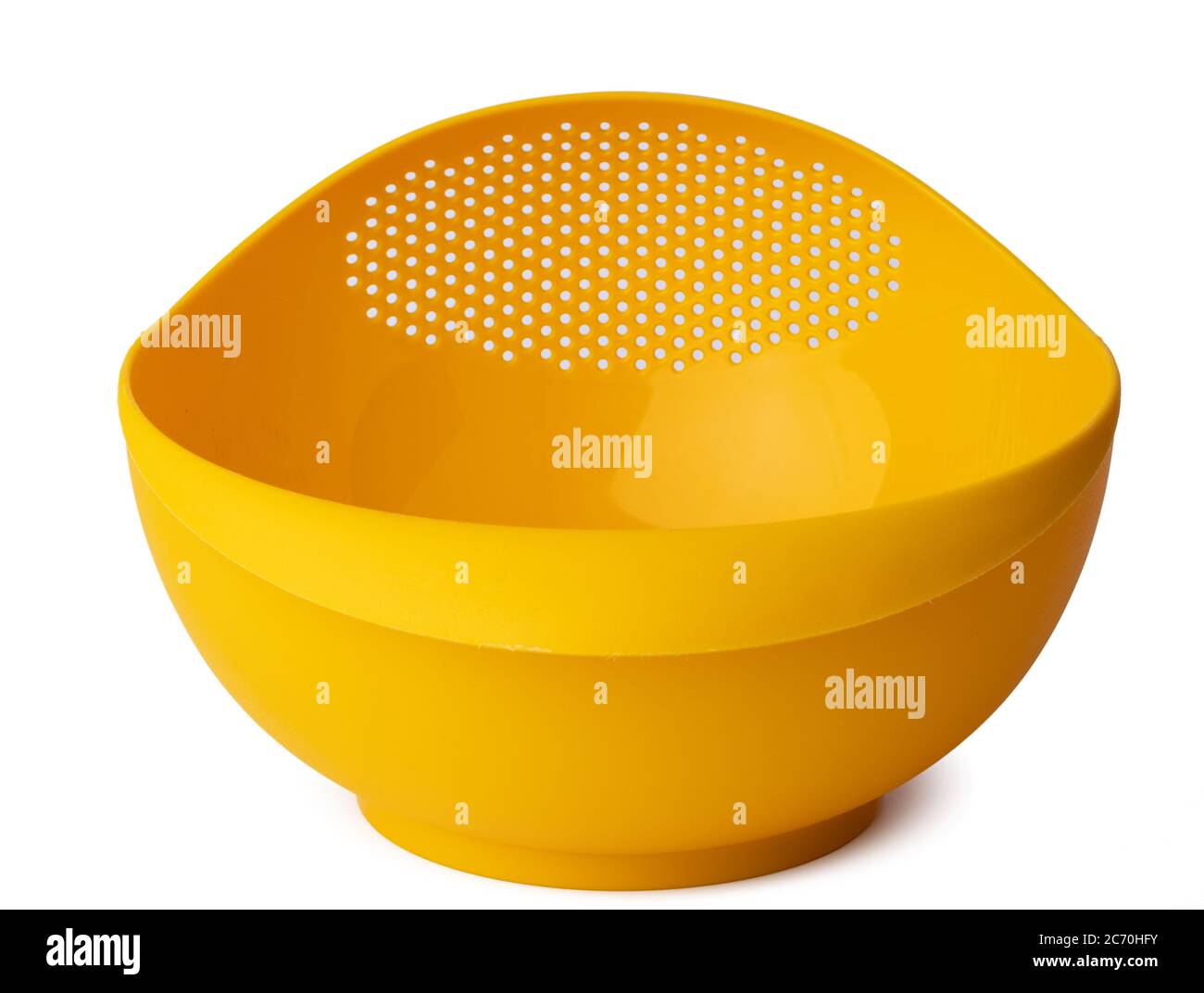 New plastic kitchen colander isolated on white Stock Photo - Alamy