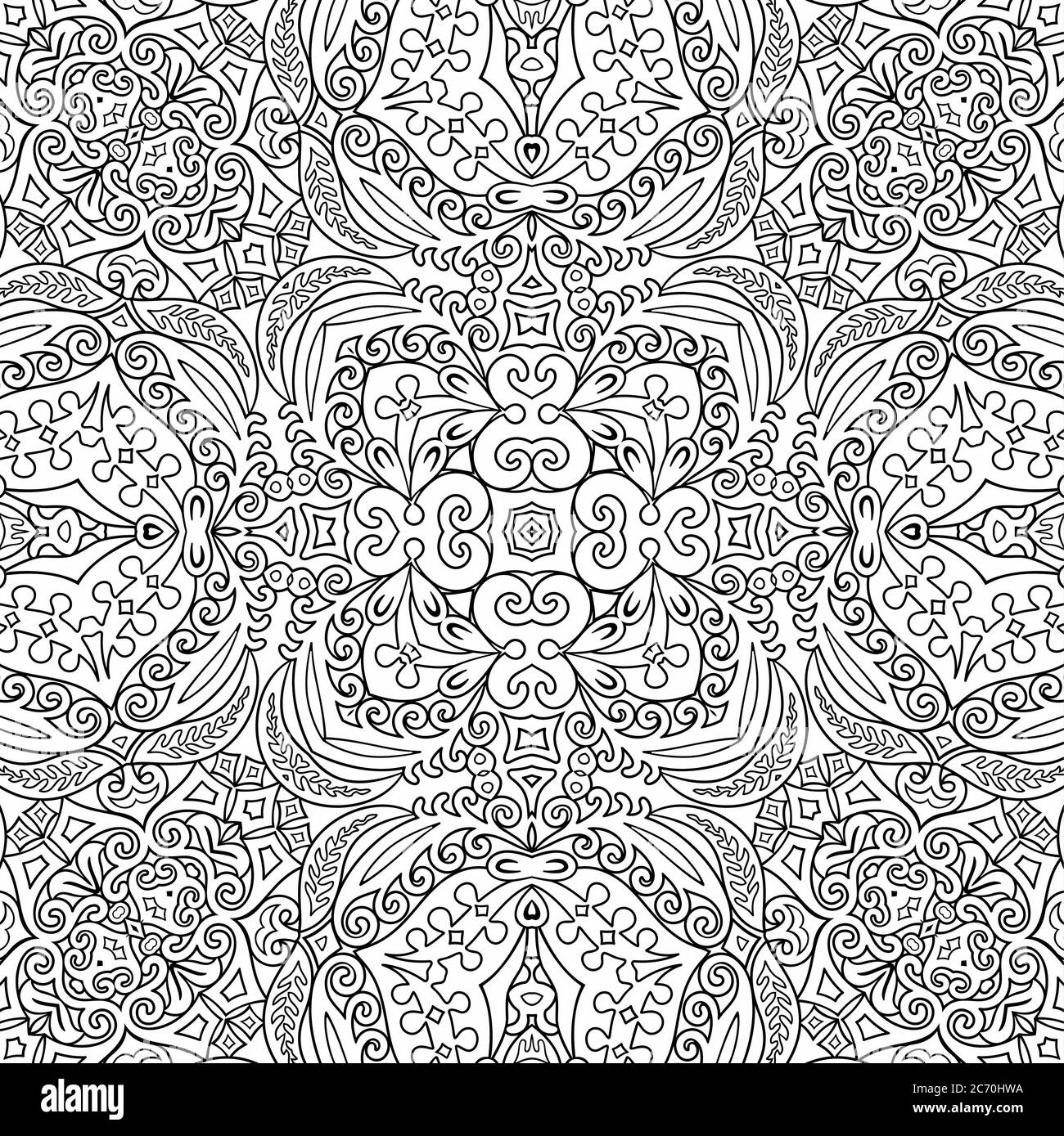 Vector ethnic line art hand drawn background Stock Vector Image & Art ...