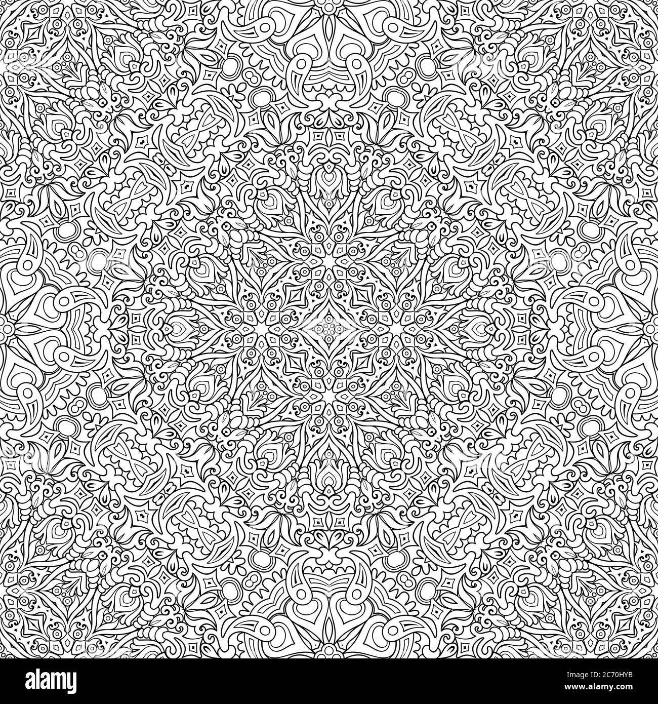 Vector ethnic line art hand drawn background Stock Vector Image & Art ...