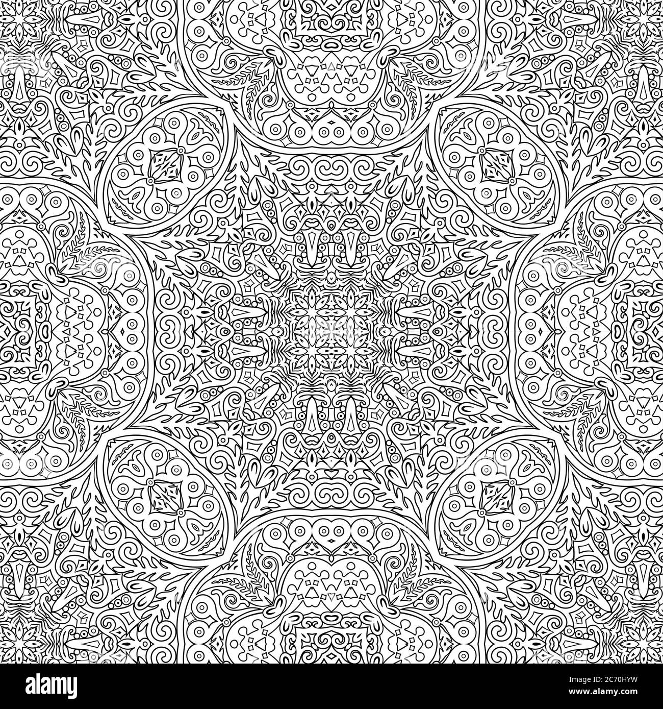 Vector ethnic line art hand drawn background Stock Vector Image & Art ...