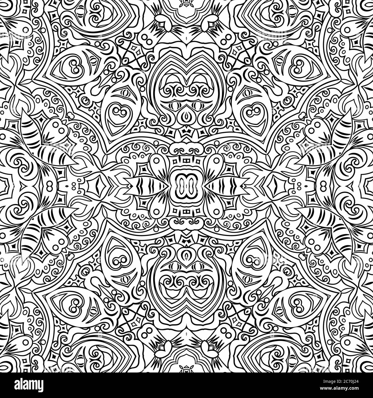 Vector ethnic line art hand drawn background Stock Vector Image & Art ...