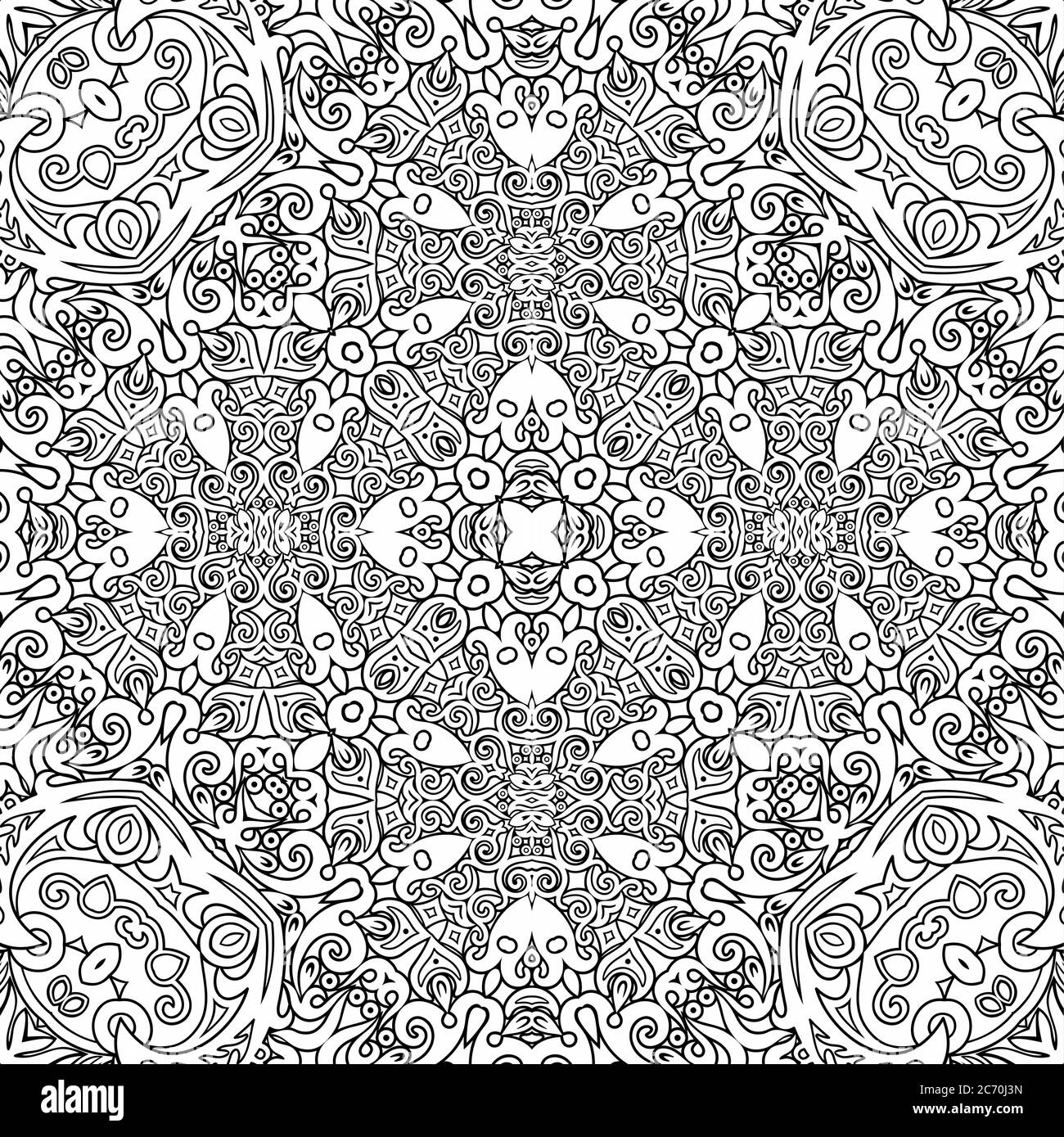 Vector ethnic line art hand drawn background Stock Vector Image & Art ...