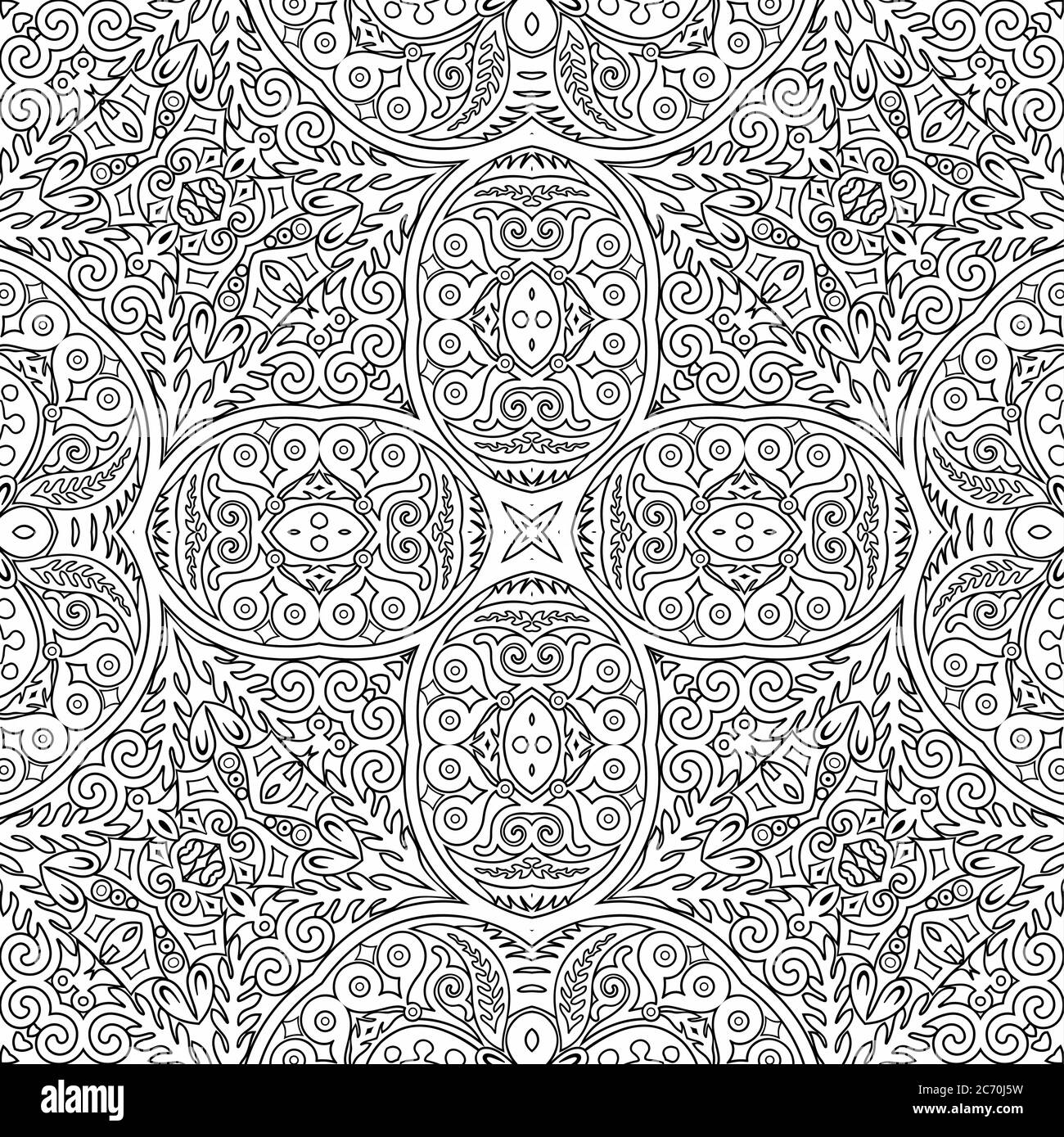 Vector ethnic line art hand drawn background Stock Vector Image & Art ...
