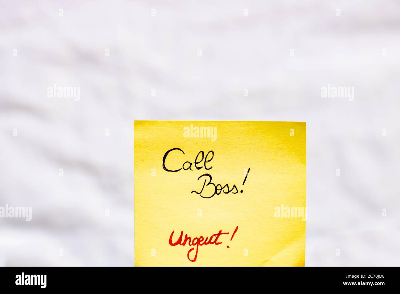 Call boss handwriting hi-res stock photography and images - Alamy