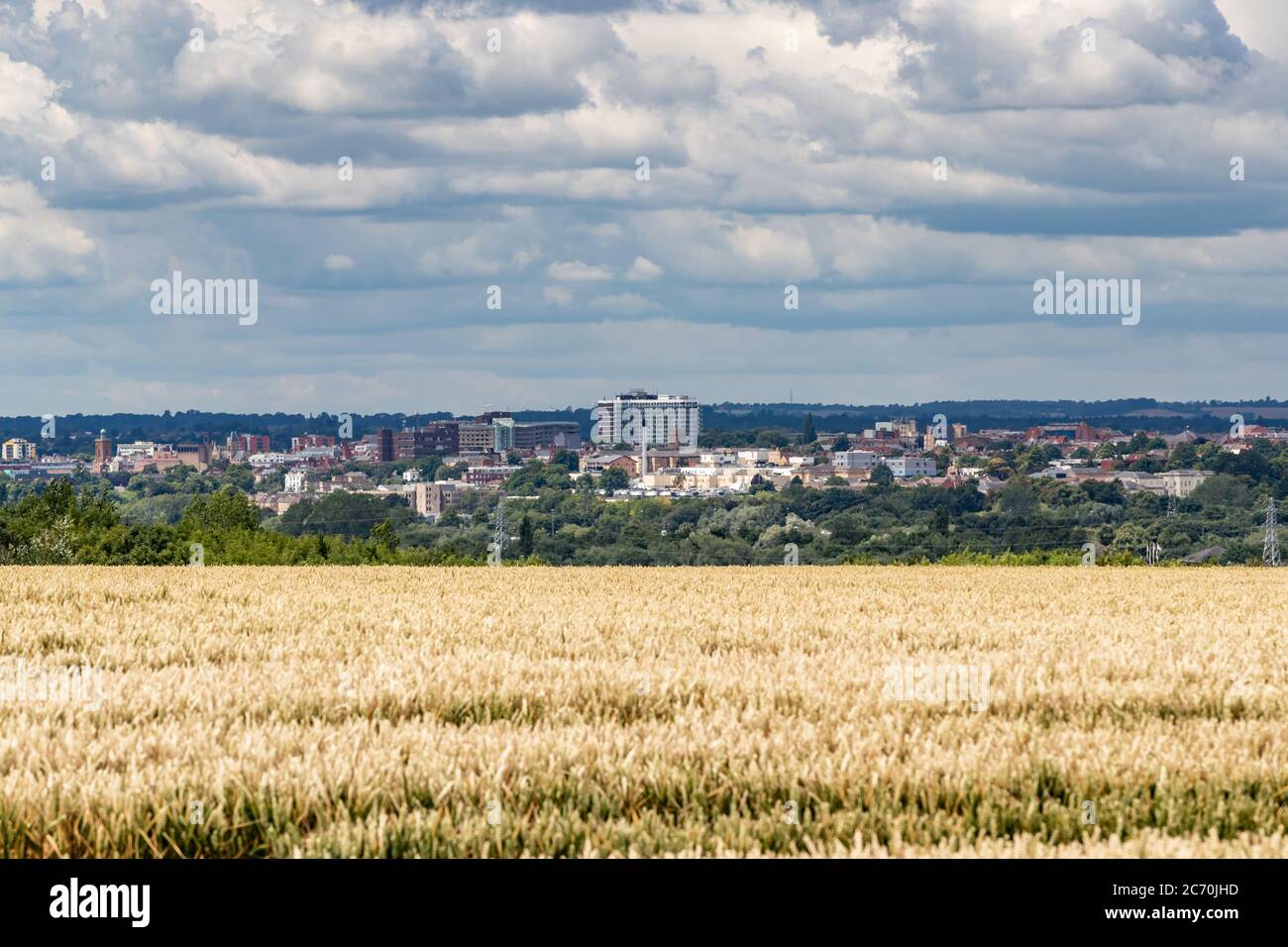 A view of the town looking from The Green on the edge of Great Houghton ...