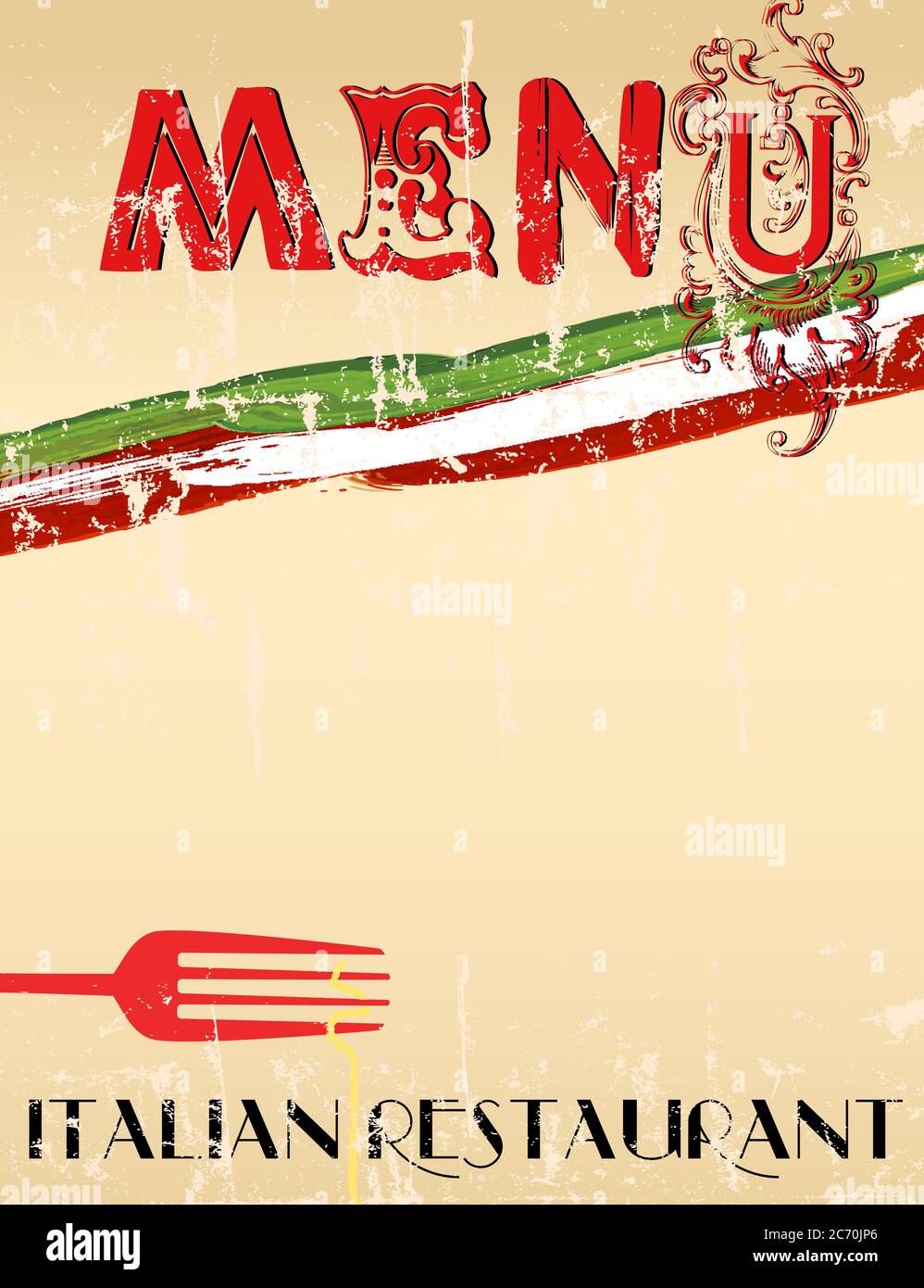 Menu for Italian restaurant, free copy space Stock Vector Image & Art ...