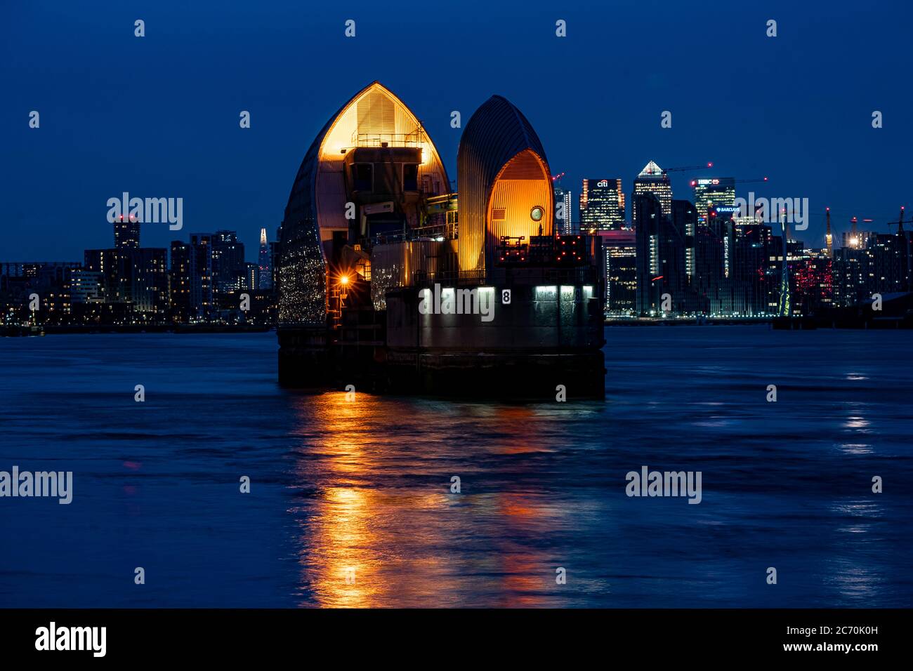 number eight of the thames barrier Stock Photo - Alamy