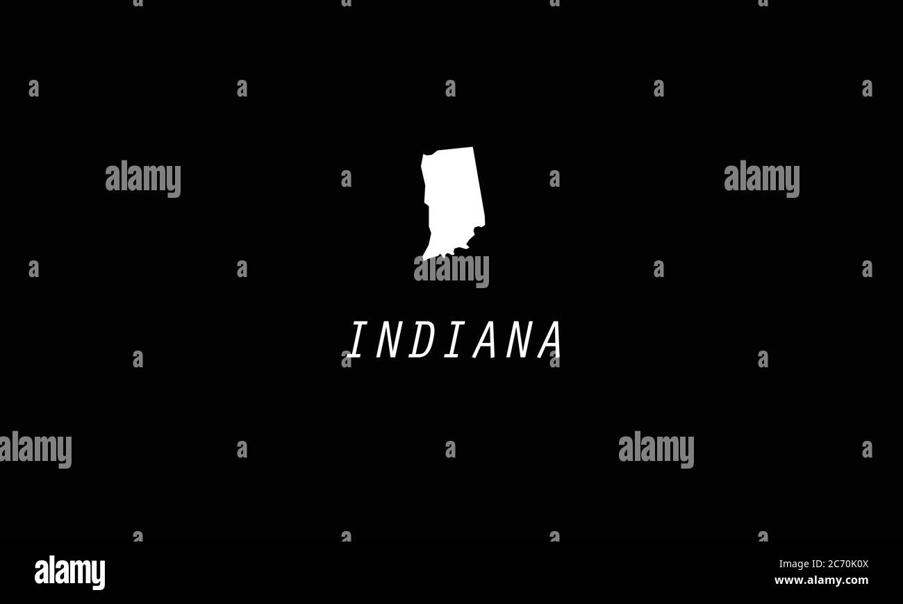 Indiana map outline U.S. state vector illustration Stock Vector Image ...