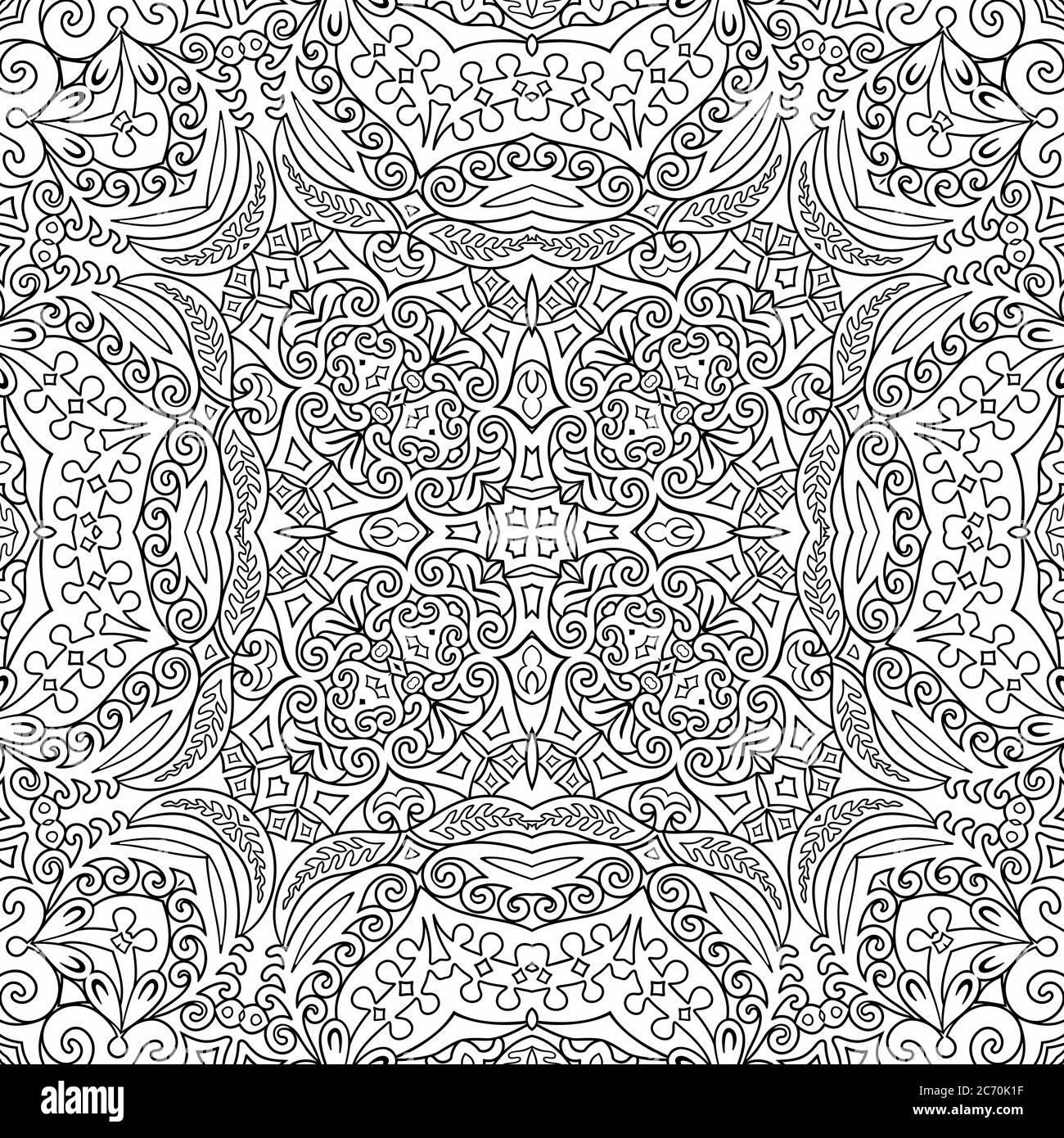 Vector ethnic line art hand drawn background Stock Vector Image & Art ...