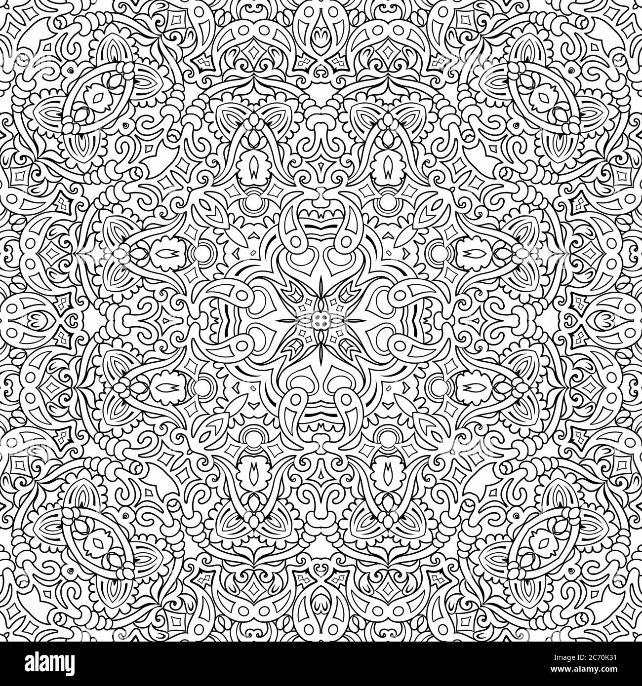 Vector ethnic line art hand drawn background Stock Vector Image & Art ...