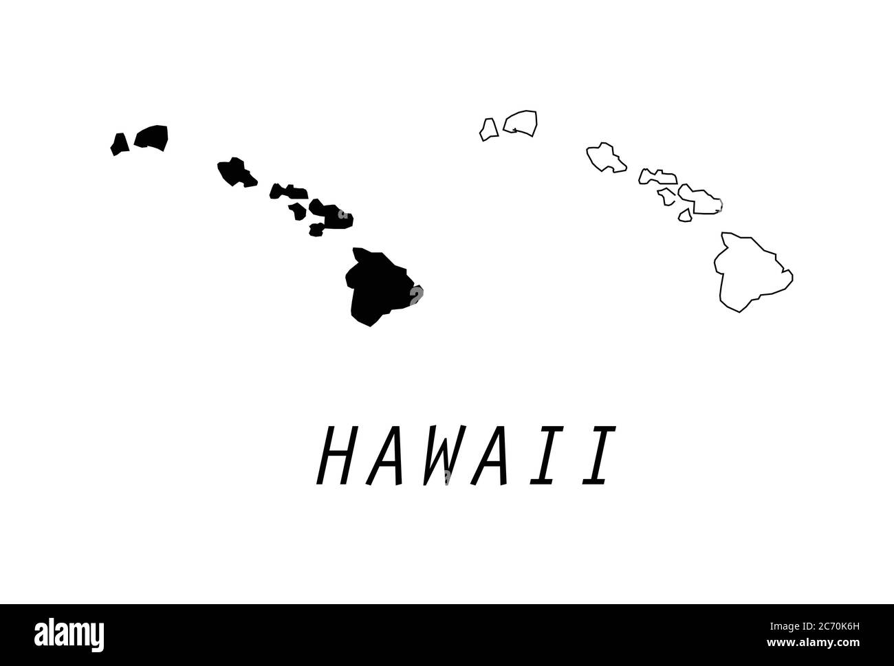 Hawaiian Islands Outline Eps