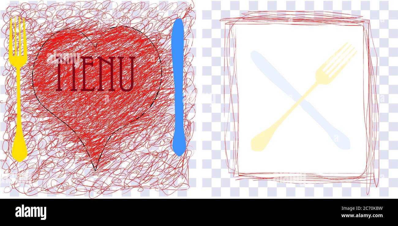 Menu card design template, front and back, free copy space Stock Vector ...