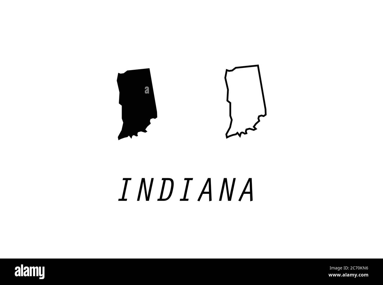 Indiana map outline U.S. state vector illustration Stock Vector Image ...