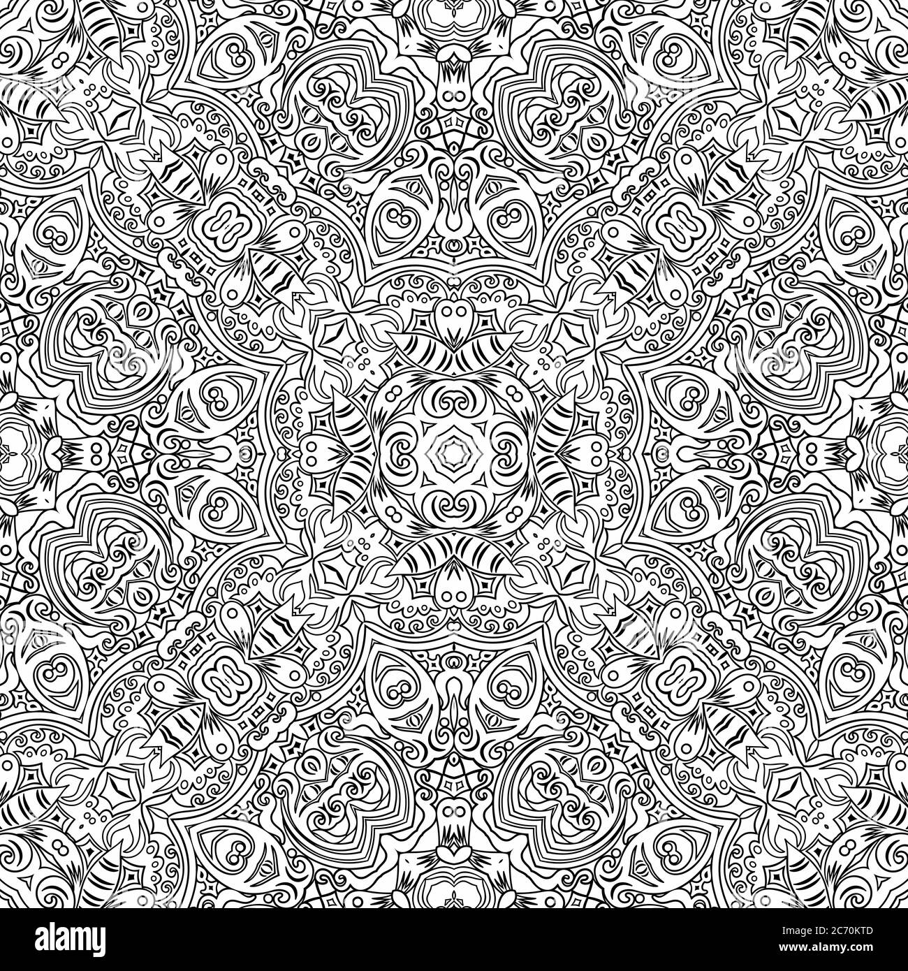 Vector ethnic line art hand drawn background Stock Vector Image & Art ...