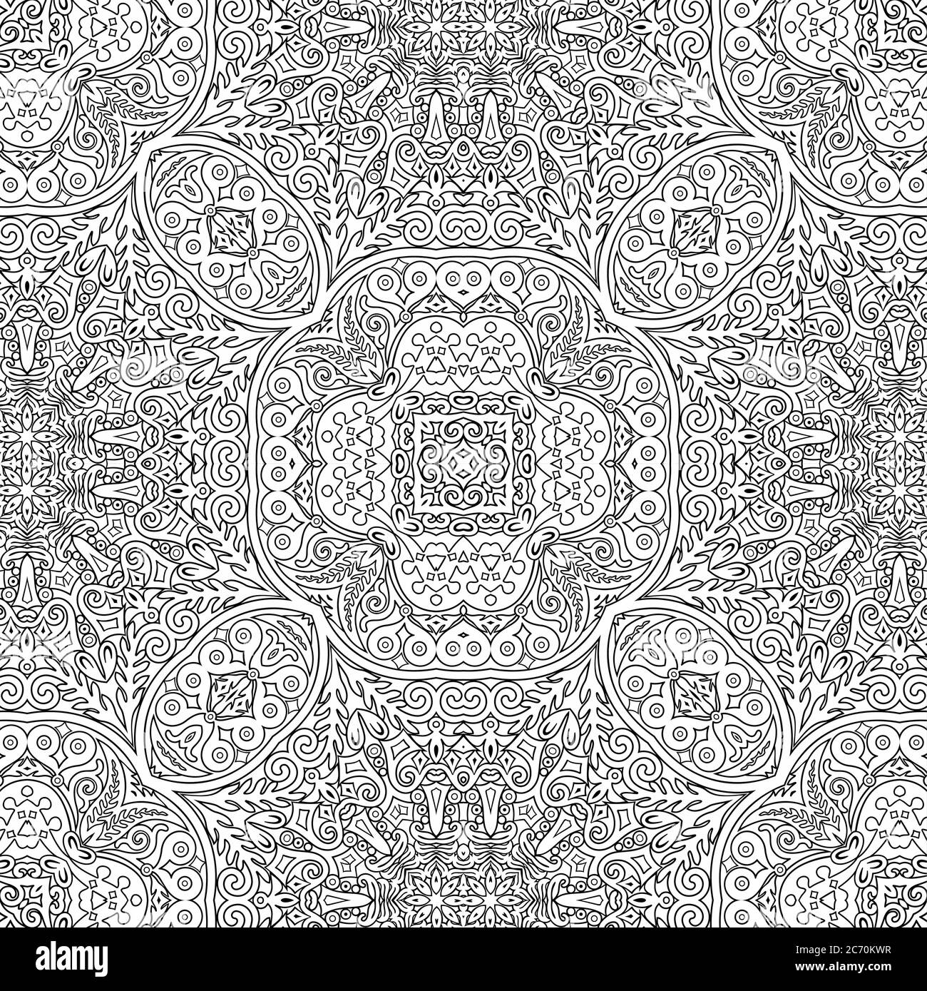 Vector ethnic line art hand drawn background Stock Vector Image & Art ...