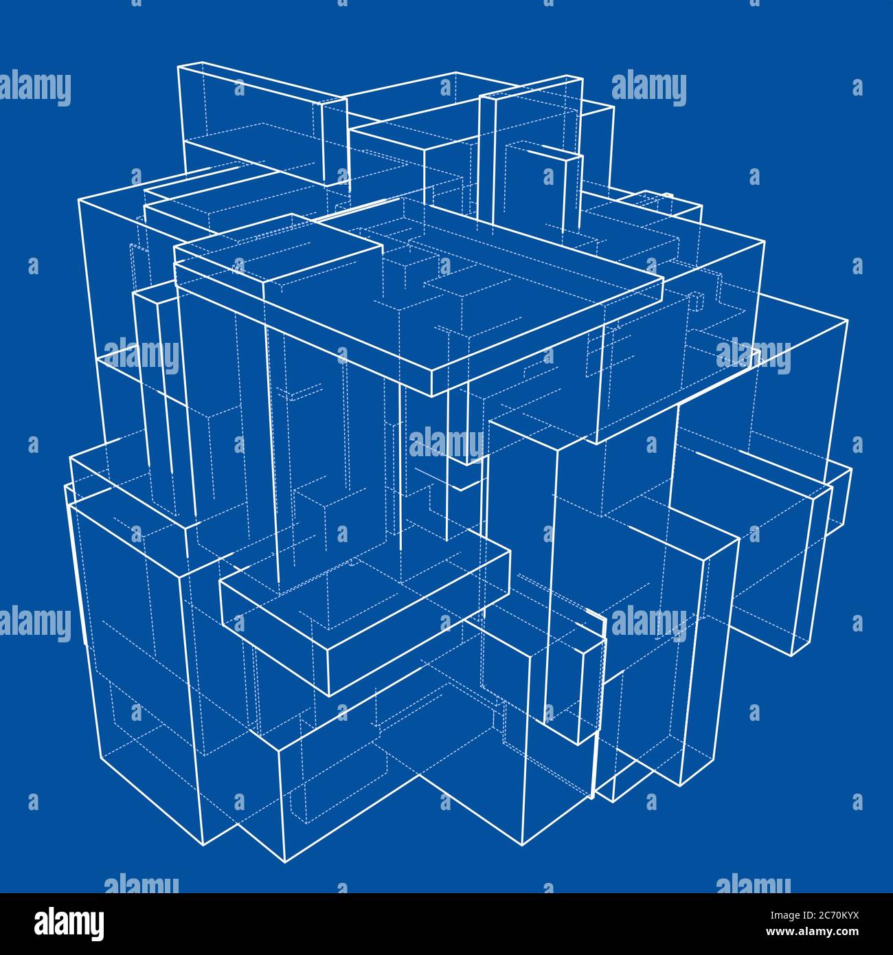 Wireframe Boxes. Sketch style Stock Photo - Alamy