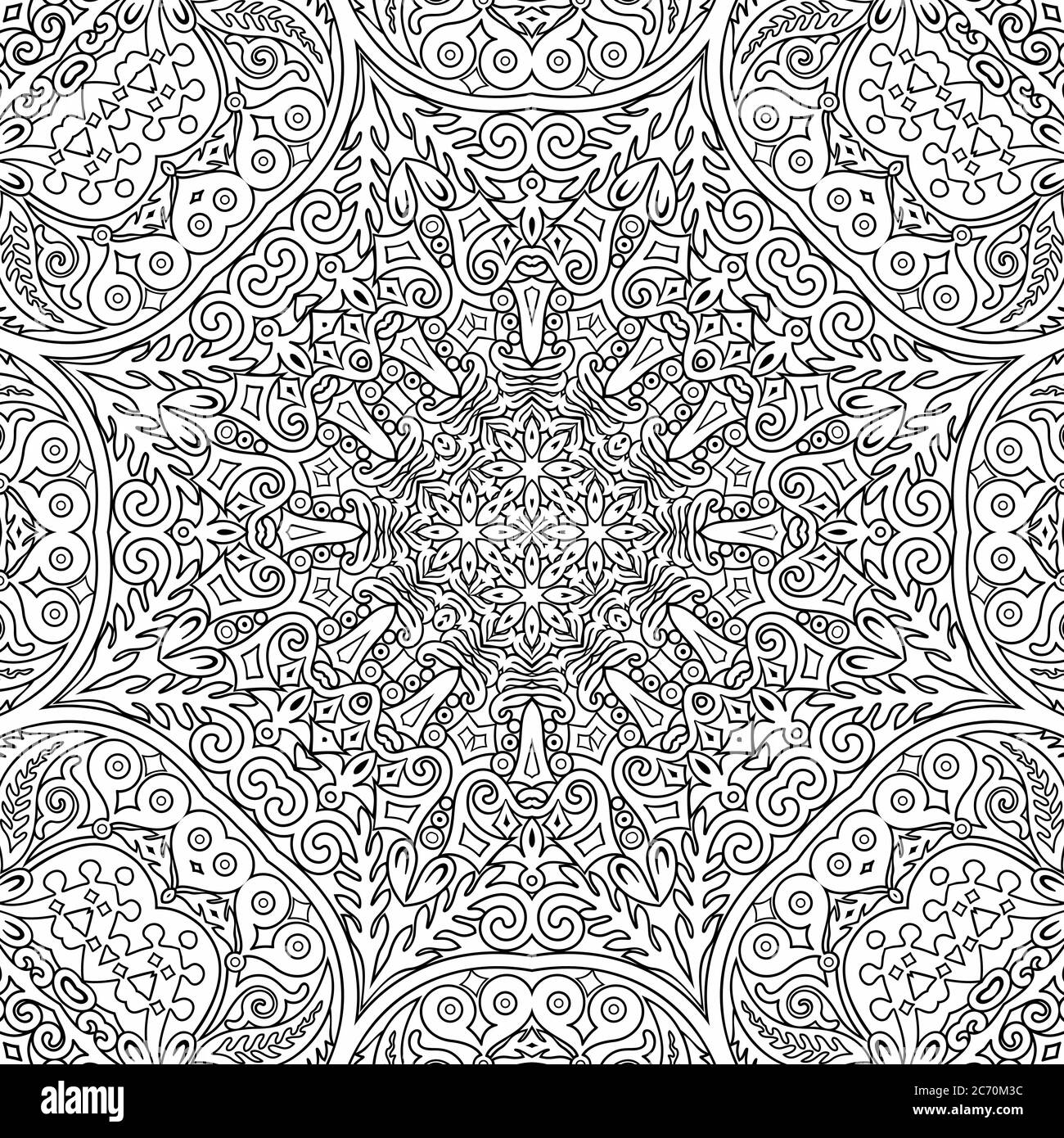 Vector ethnic line art hand drawn background Stock Vector Image & Art ...