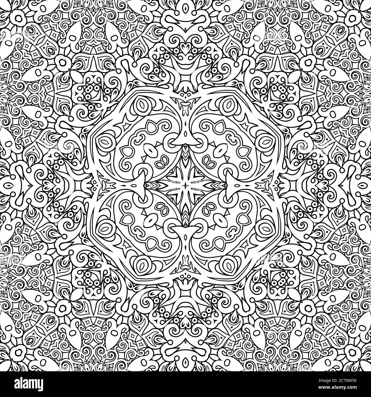 Vector ethnic line art hand drawn background Stock Vector Image & Art ...