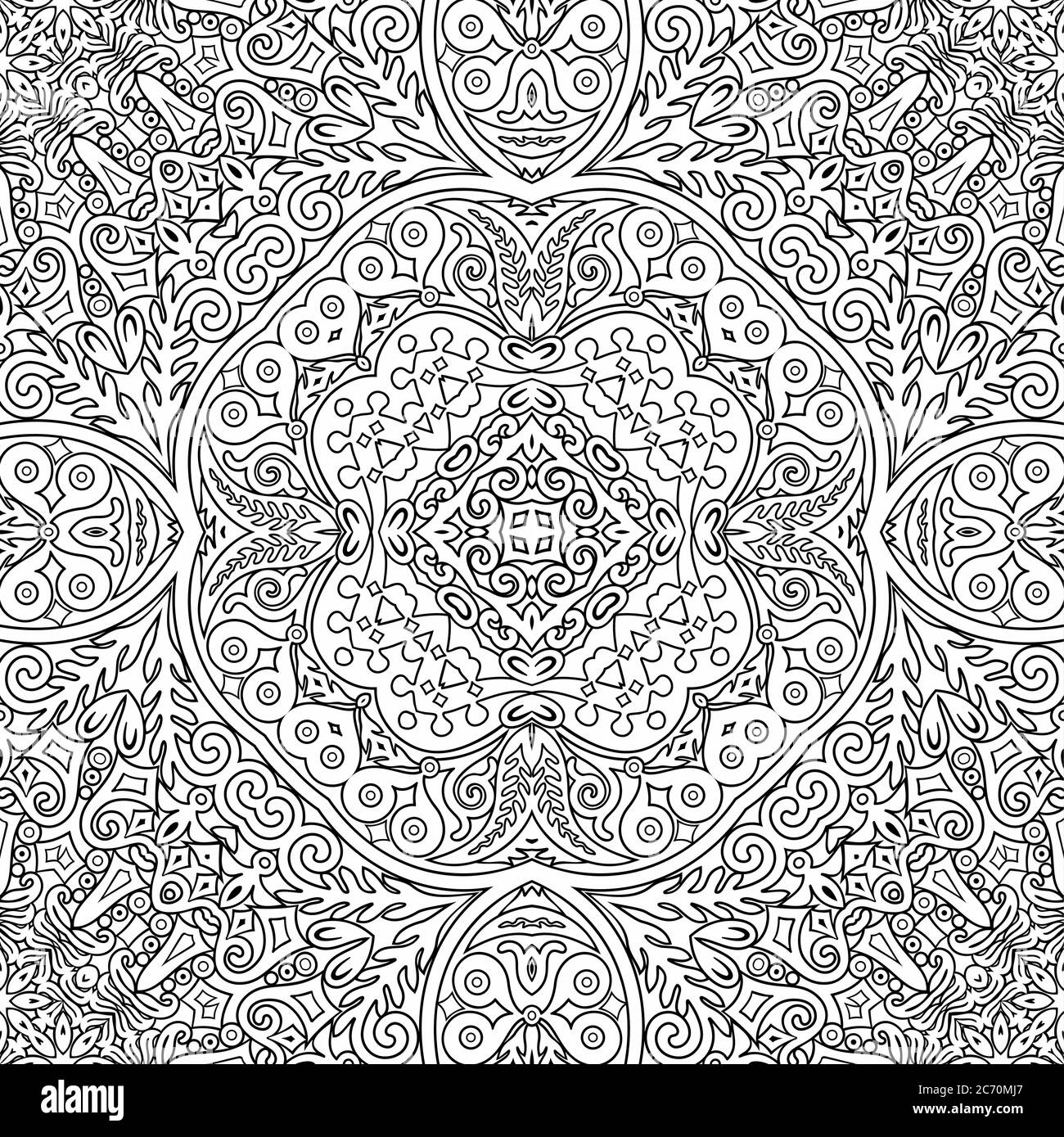 Vector ethnic line art hand drawn background Stock Vector Image & Art ...