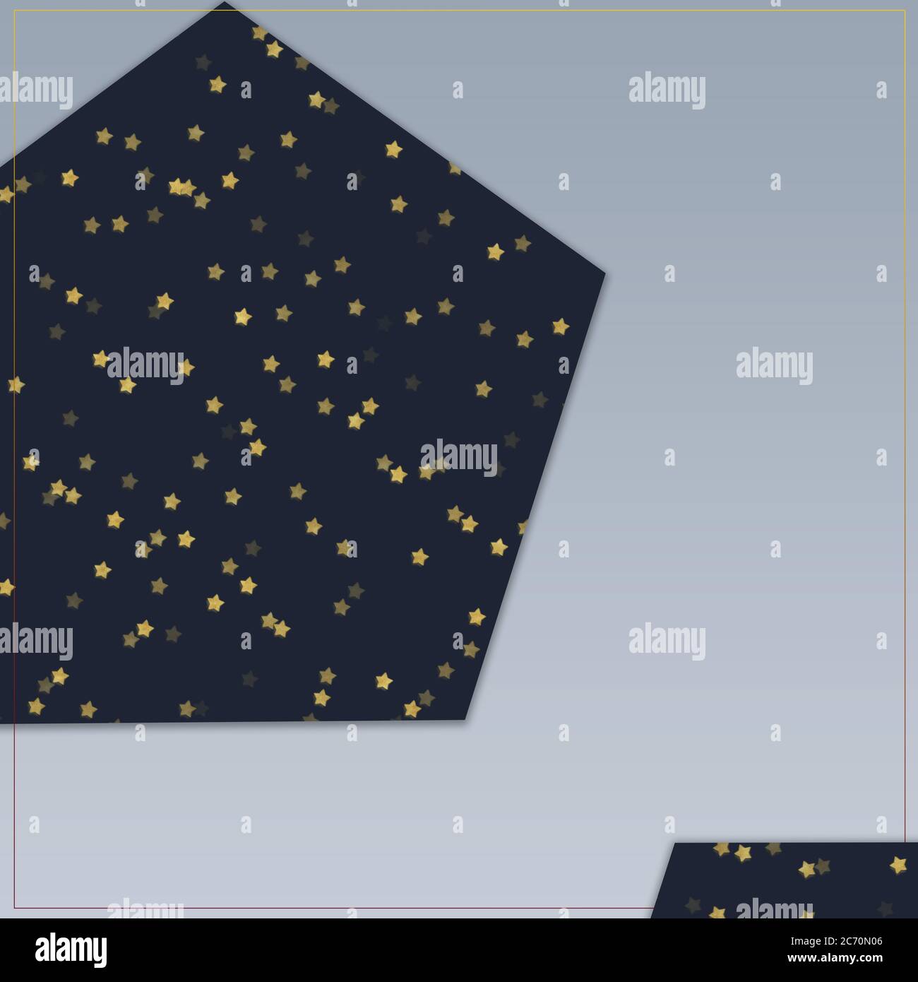 Pentagon Shape With Golden Stars & Frame On Gradient Background ...