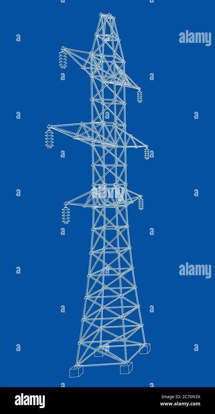 Electric pylon or electric tower concept Stock Photo - Alamy