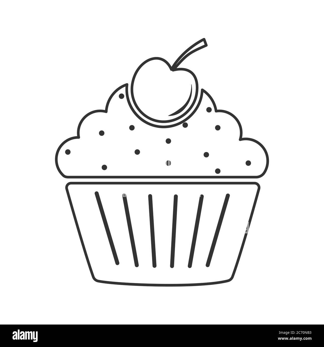 Icon muffin with cherries. Simple vector illustration for websites and ...