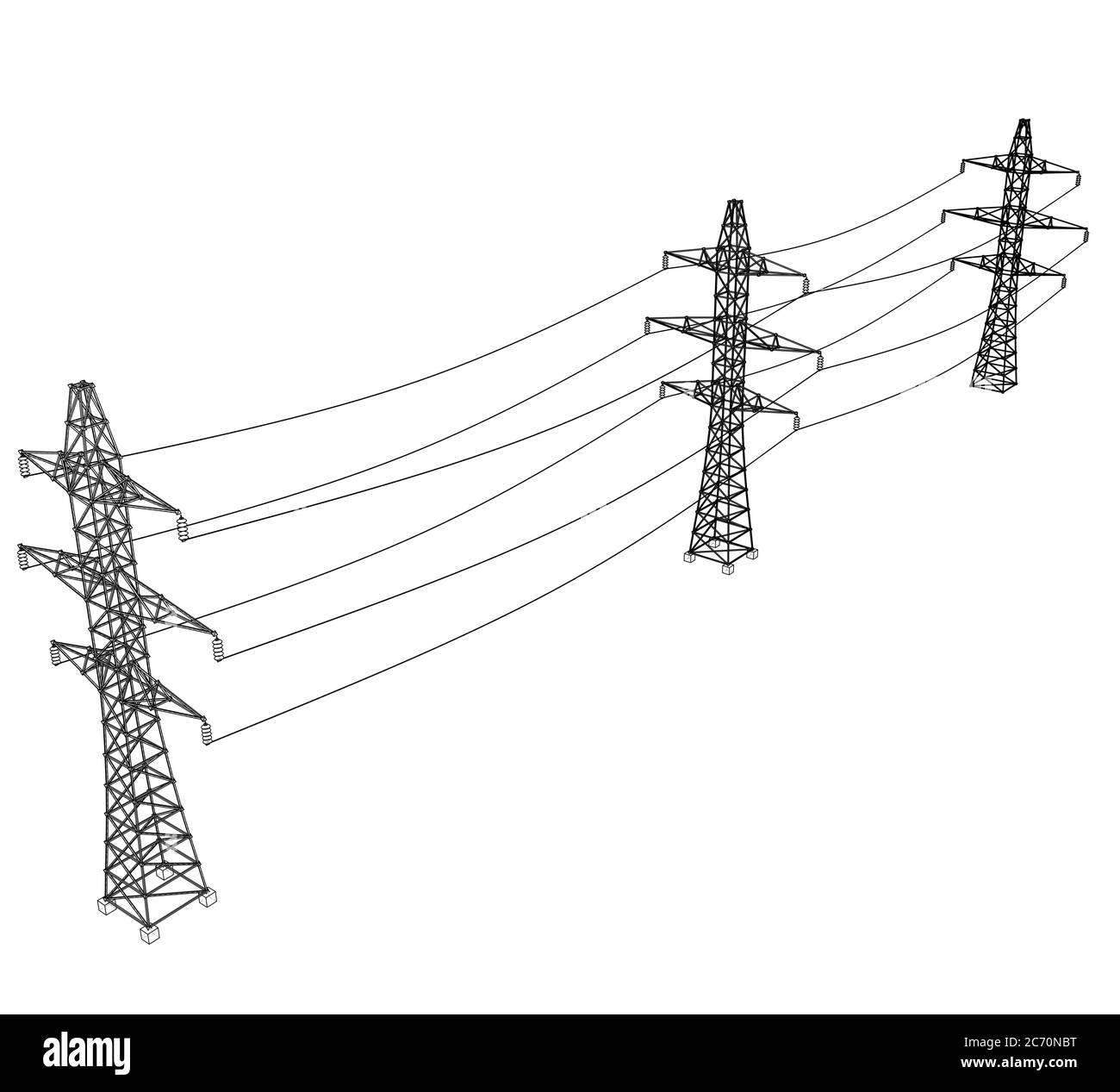 Electric pylons or electric towers concept Stock Photo - Alamy