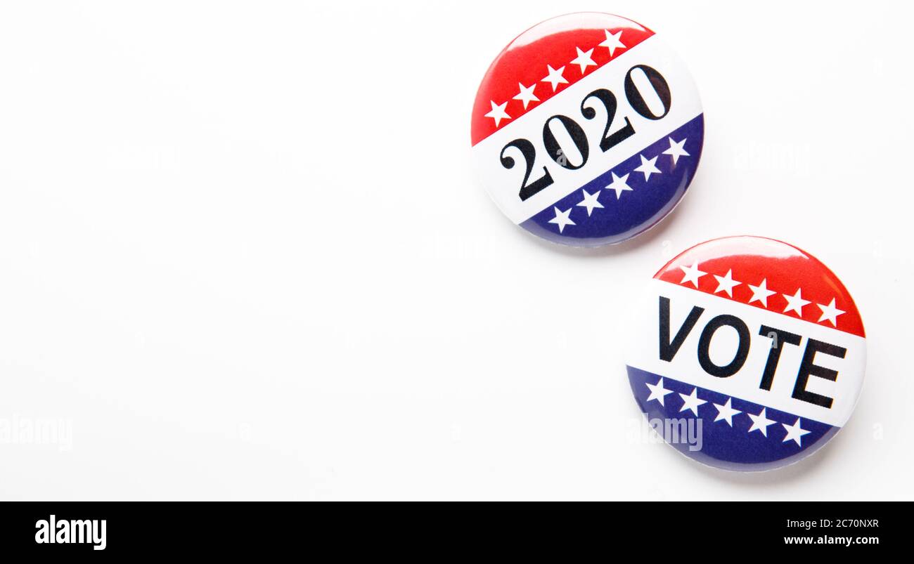 Vote Buttons Badge Isolated on White Background Stock Photo - Alamy
