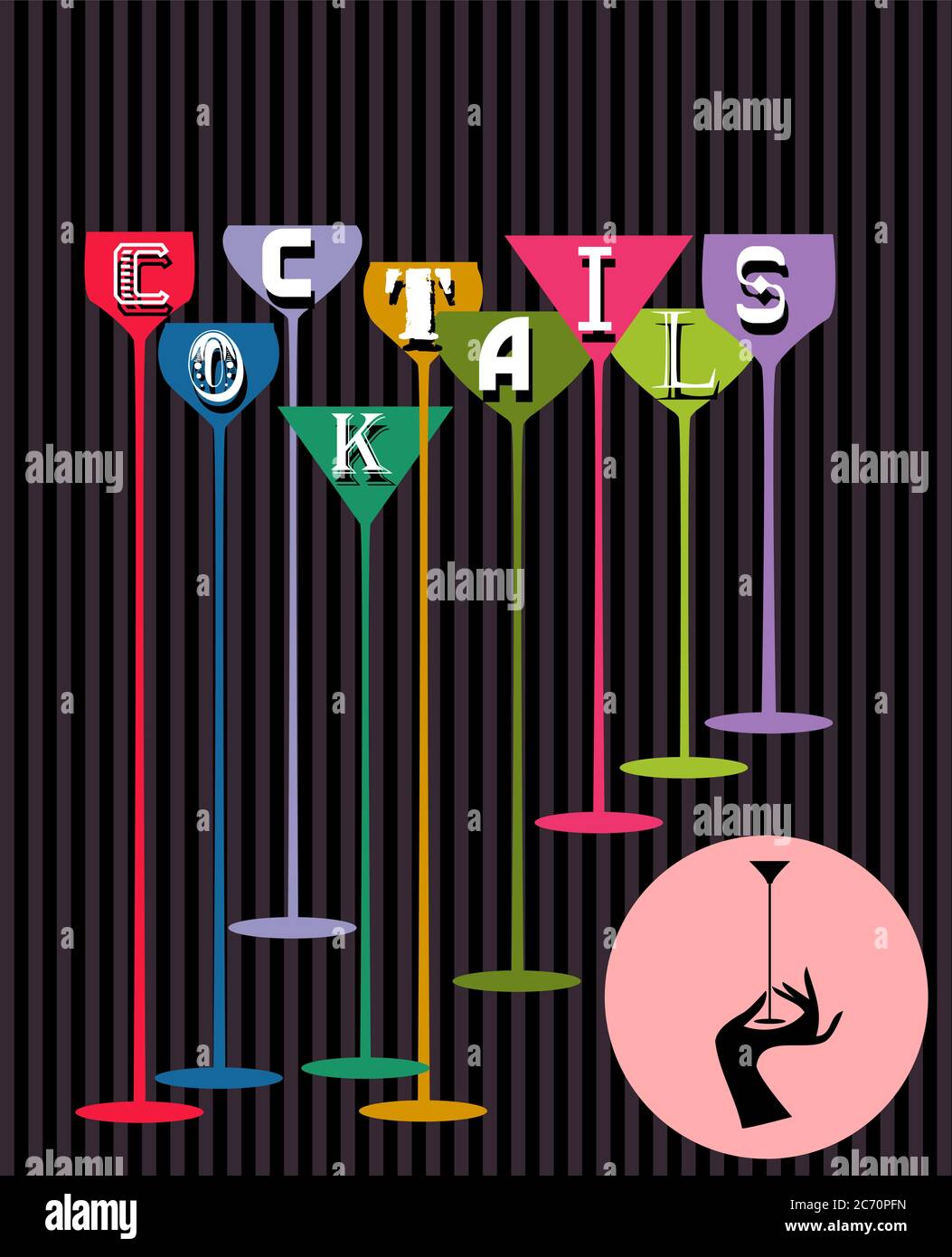 Cocktail menu card design template,free copy space Stock Vector Image ...