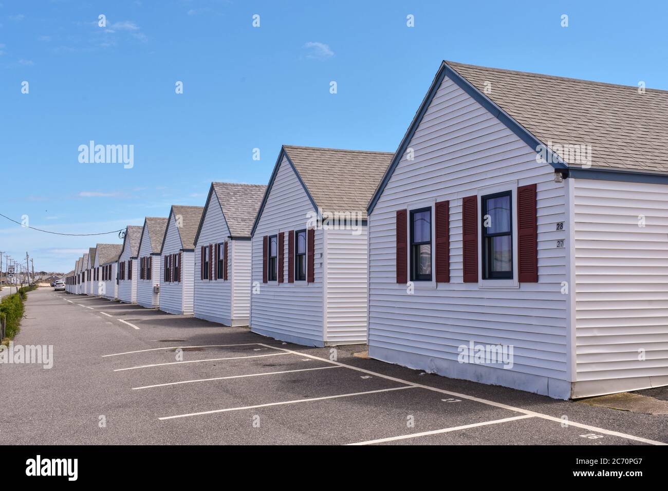Row of rental cottages in Truro, MA next to Provincetown, MA on Cape ...