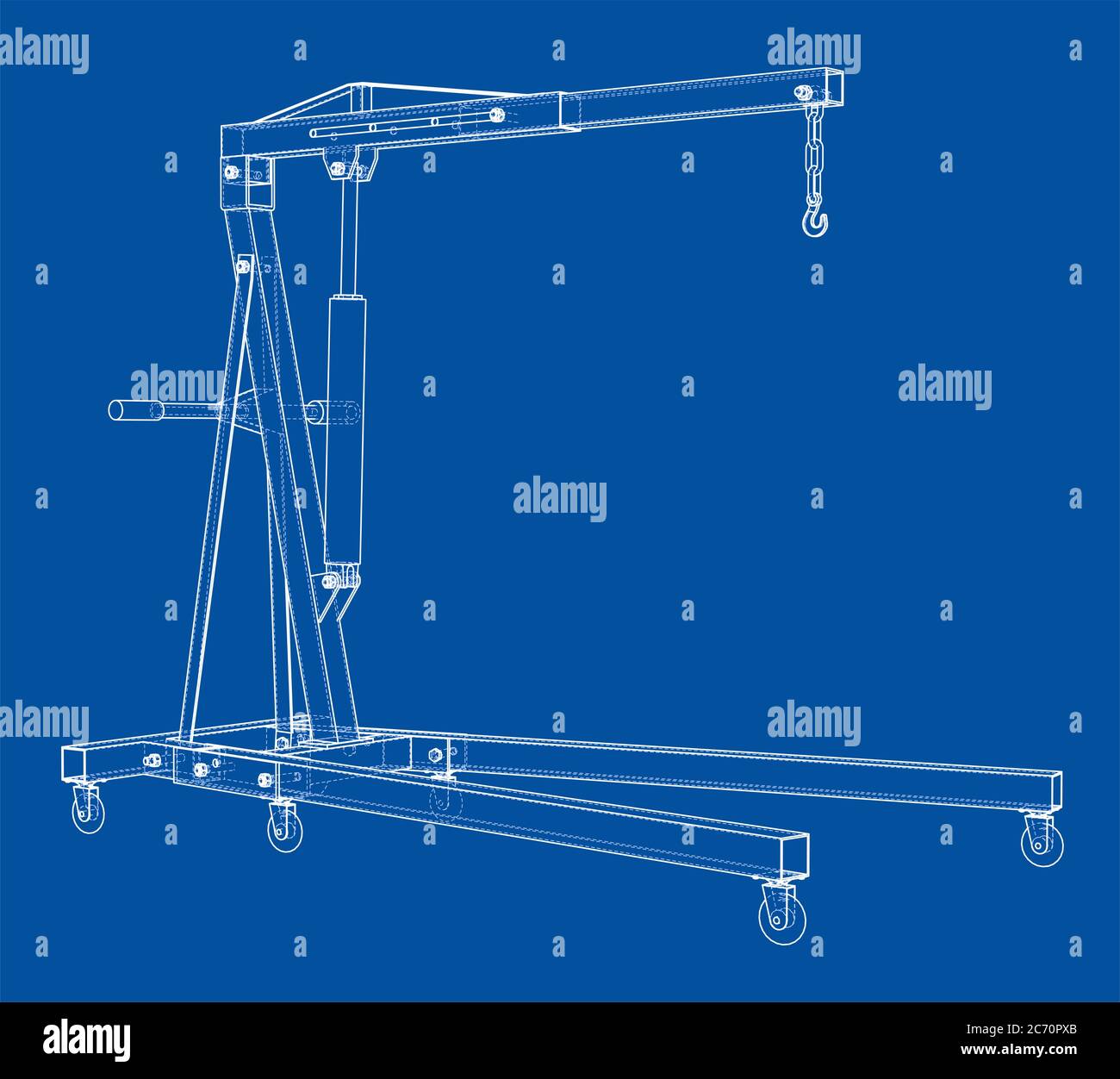 Engine hoist outline. 3D illustration Stock Photo - Alamy