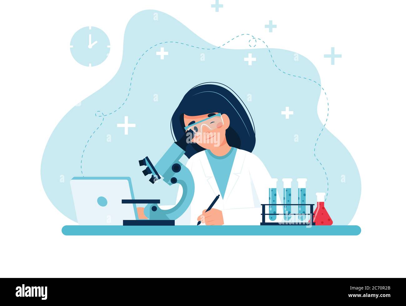 Female scientist cartoon hi-res stock photography and images - Alamy