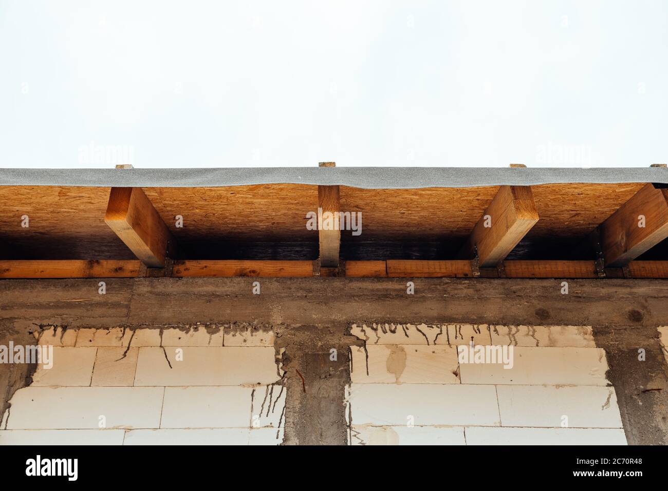 Construction of a single-family house roof structure Stock Photo - Alamy