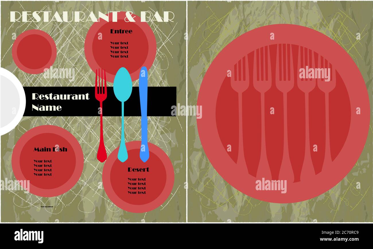 menu card design template, two sides, vector Stock Vector Image & Art ...
